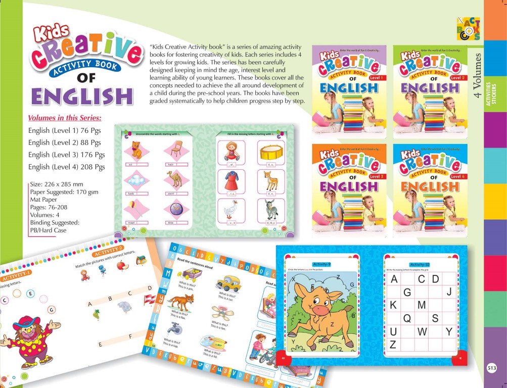 Kids Creative Activity Book Of English | Xactbook