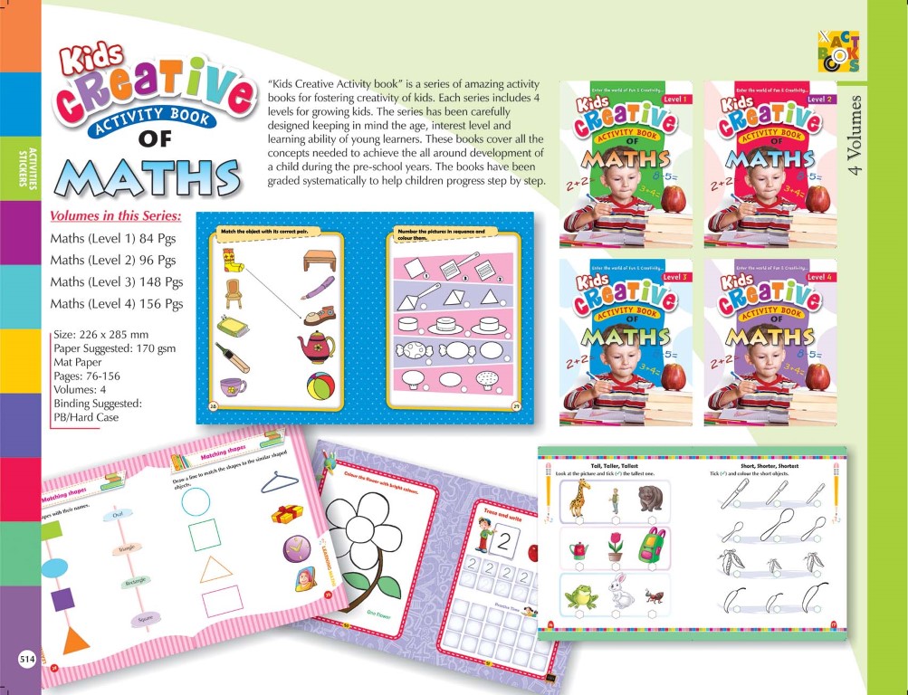 Kids Creative Activity Book Of Maths | Xactbook